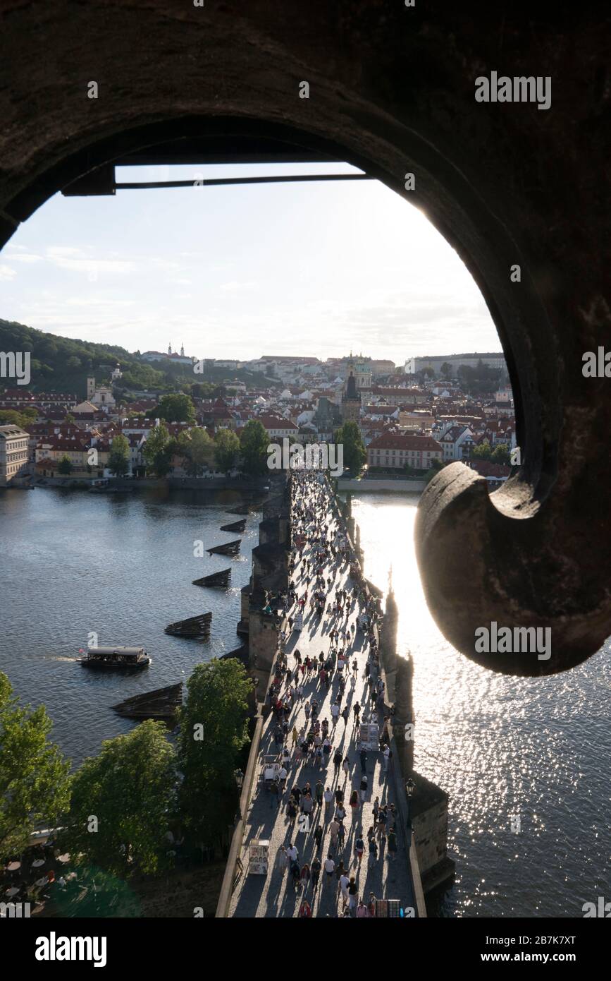 Czech Republic, Prague, architecture, Charles Bridge. Vltava River Stock Photo - Alamy