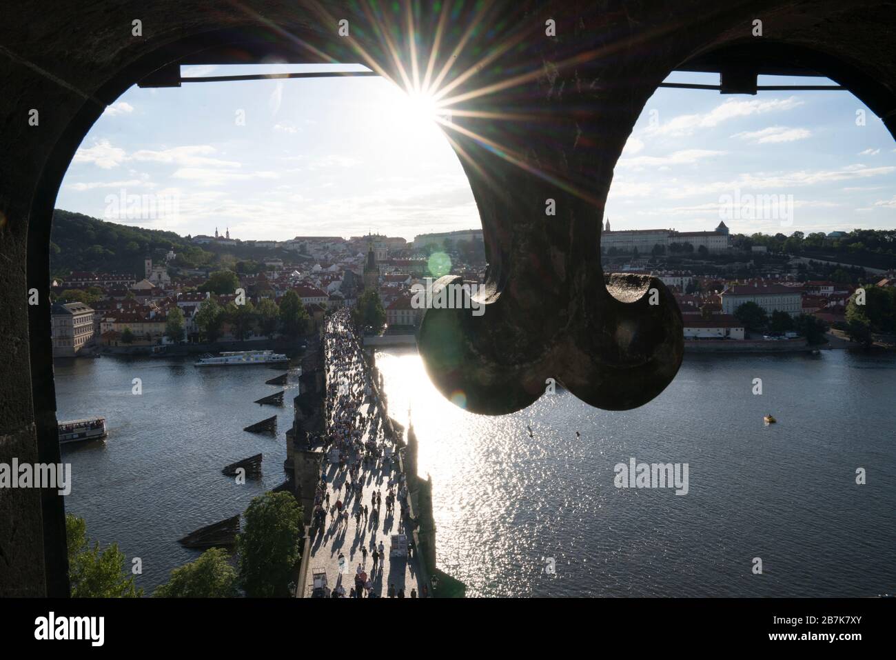 Czech Republic, Prague, architecture, Charles Bridge. Vltava River ...