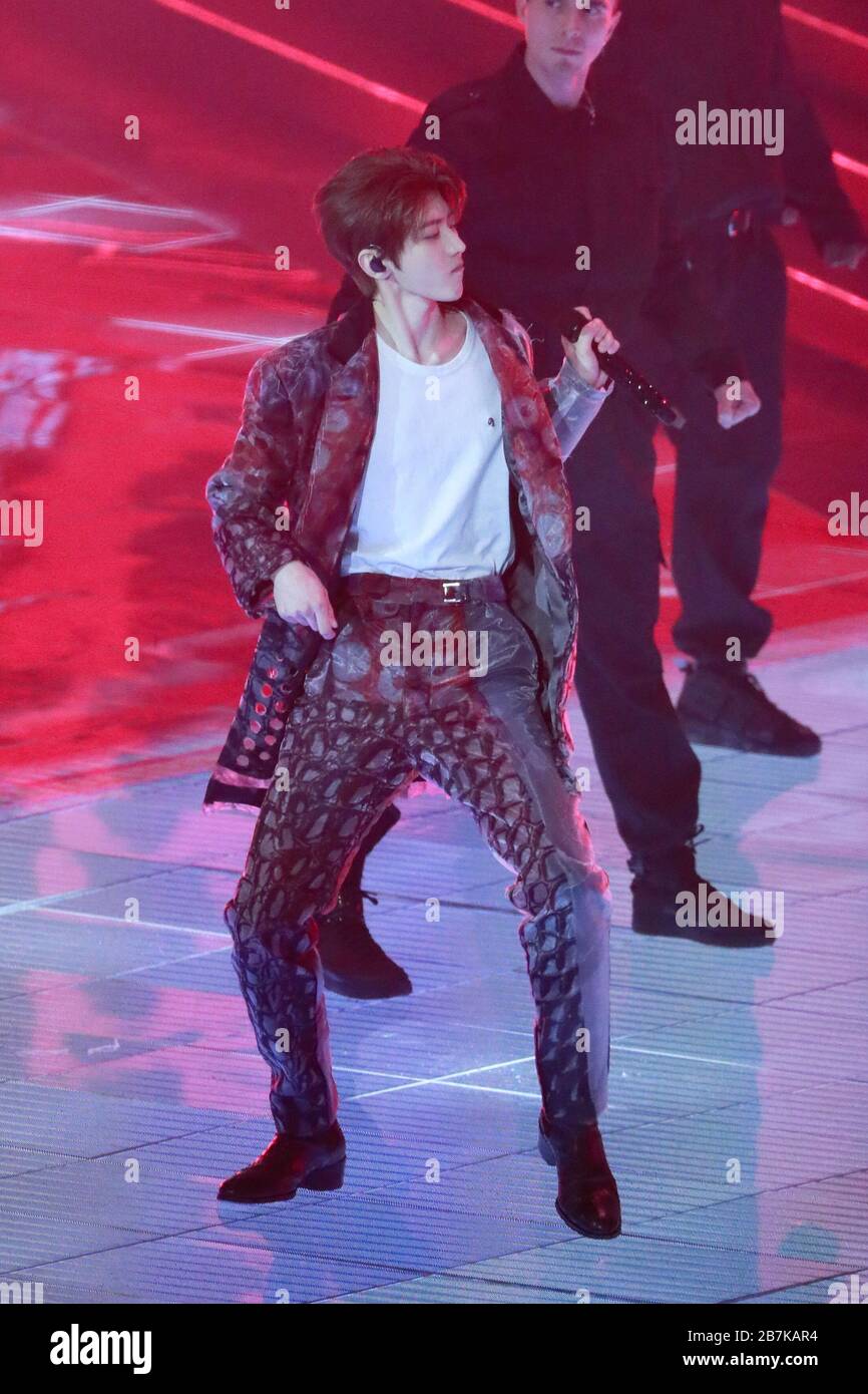 Chinese singer, dancer, rapper, and songwriter Cai Xukun or Kun holds ...