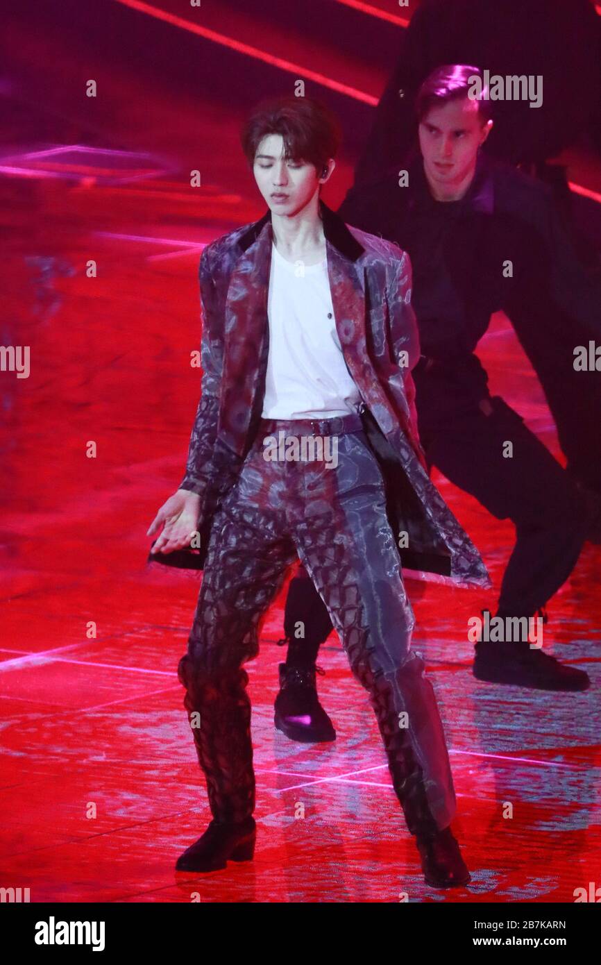 Chinese singer, dancer, rapper, and songwriter Cai Xukun or Kun holds ...