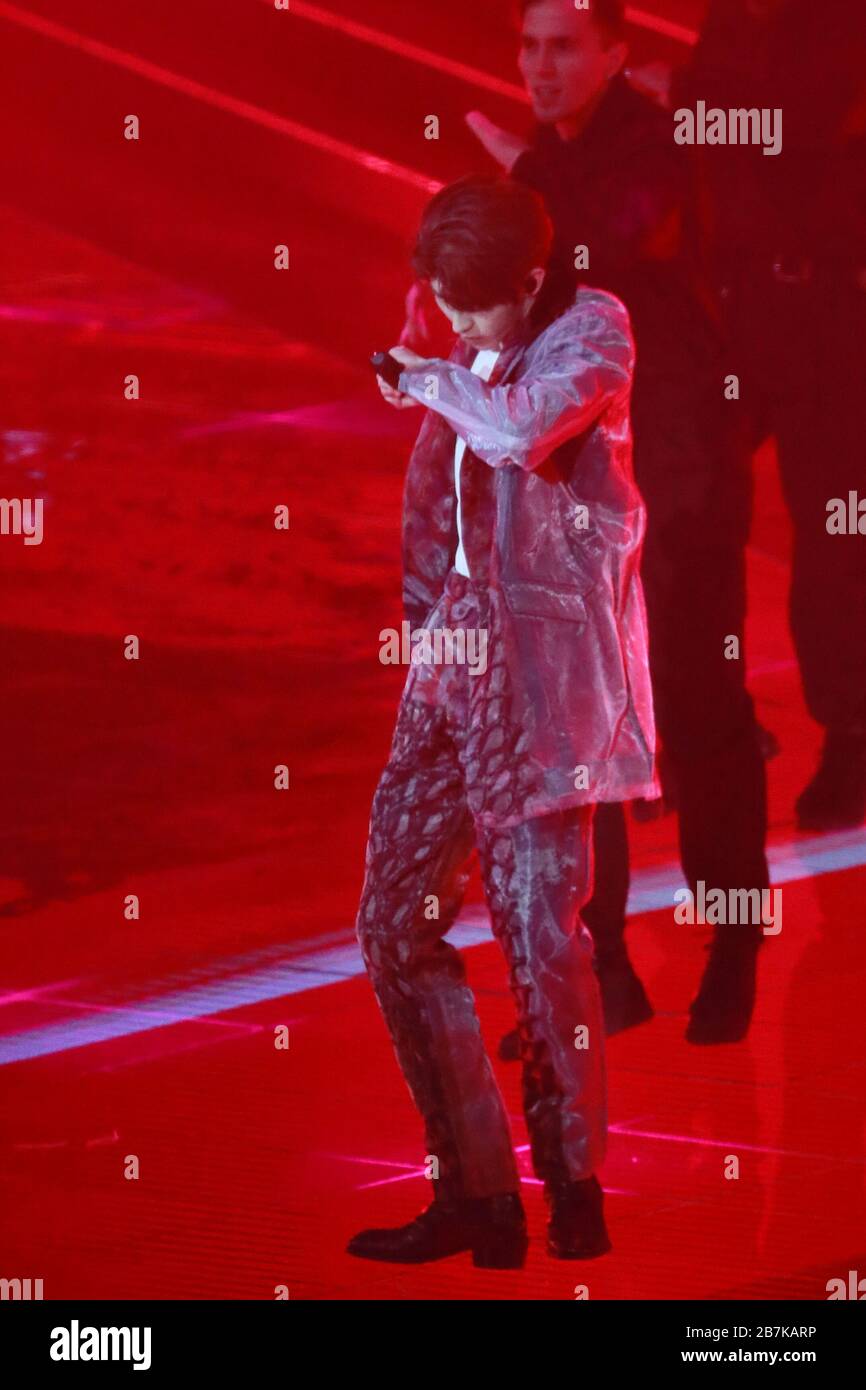 Chinese singer, dancer, rapper, and songwriter Cai Xukun or Kun holds ...