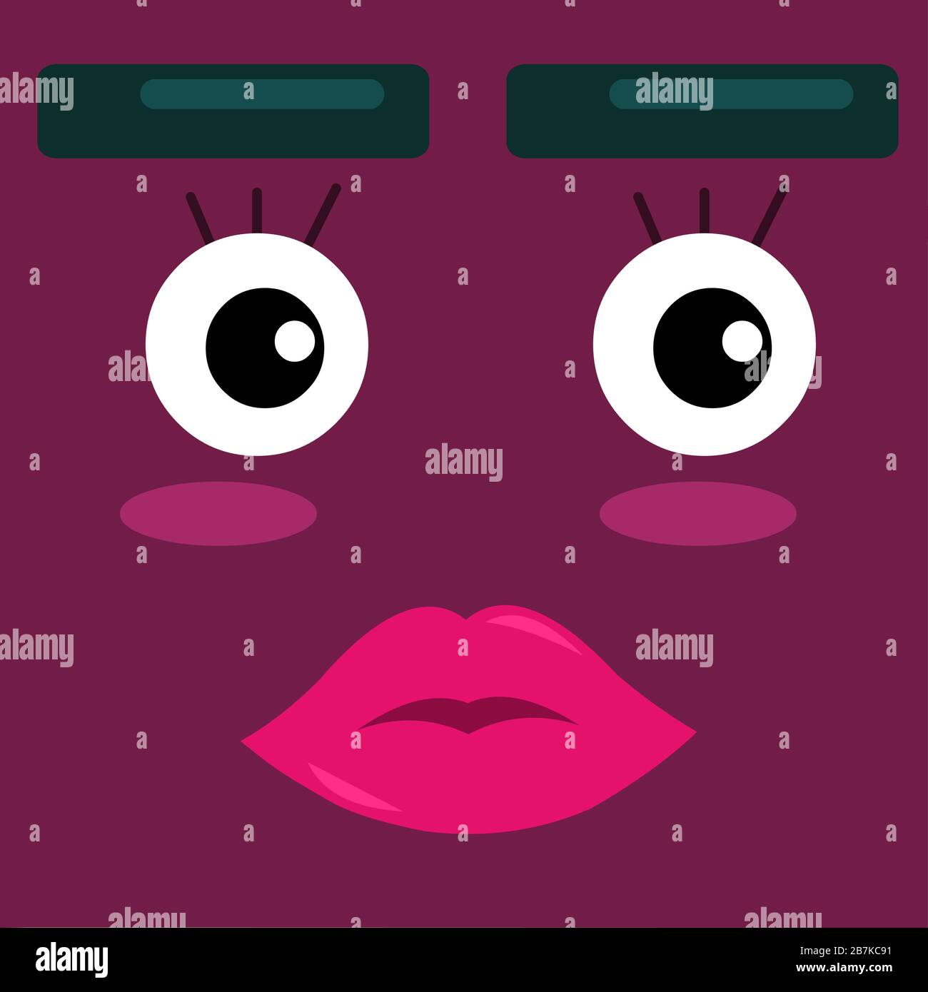 women square cartoon shock expression vector illustration Stock Vector ...