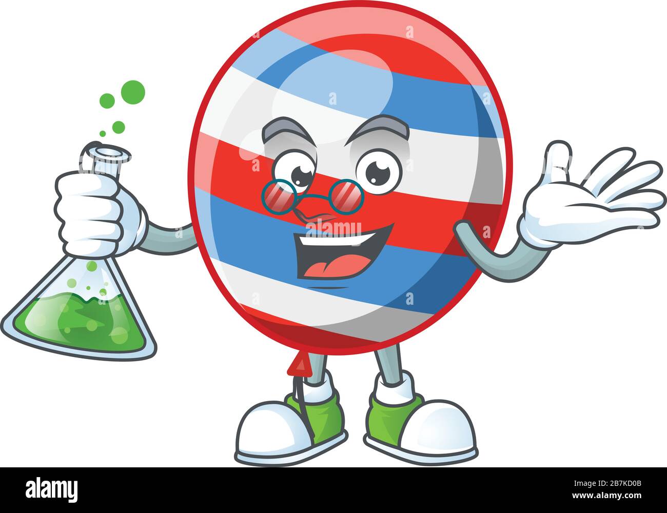 Independence day balloon brainy Professor Cartoon design grasp a glass ...