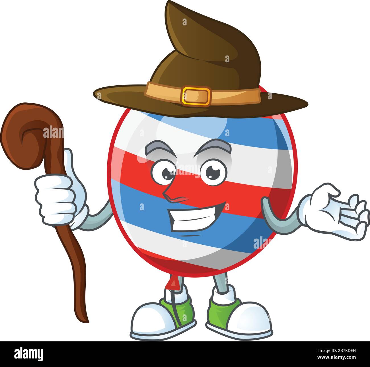 sweet and tricky Witch independence day balloon cartoon character Stock ...