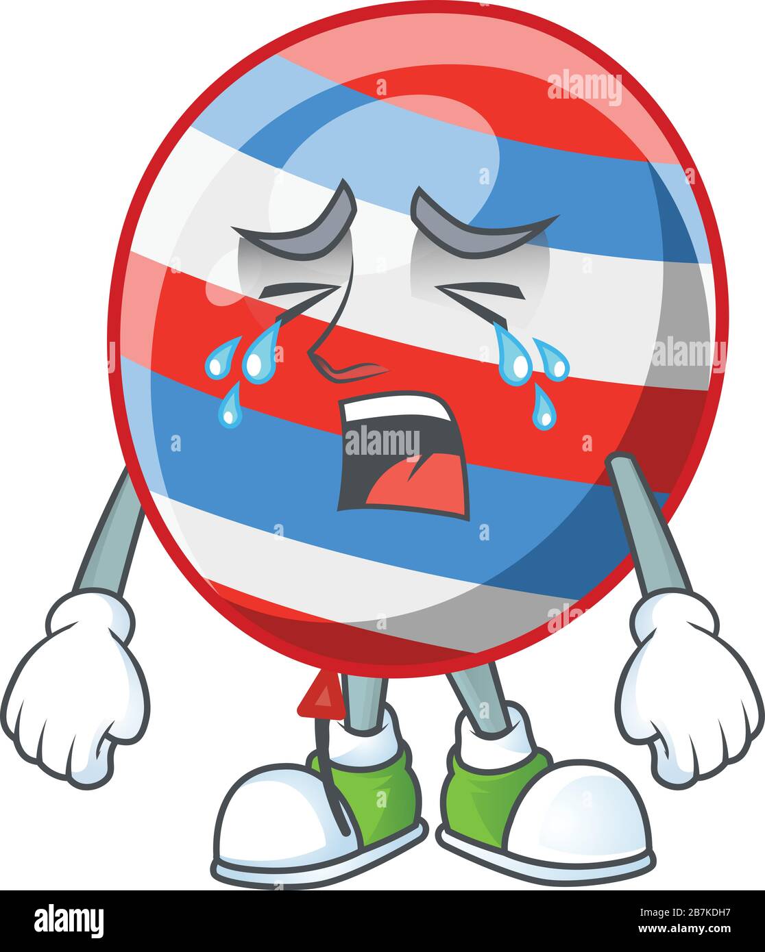 A Crying face of independence day balloon cartoon character design ...