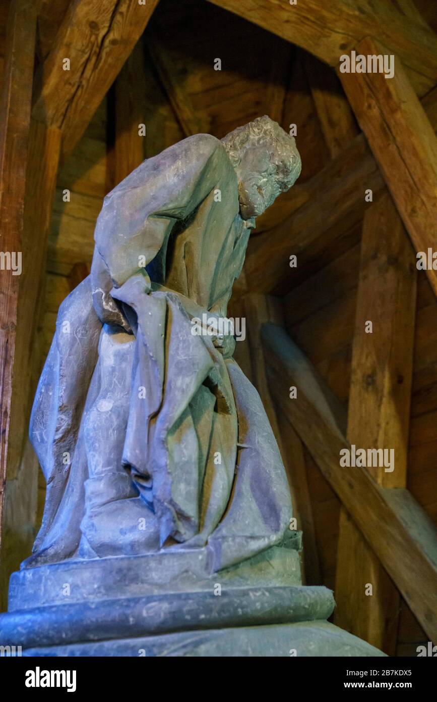 Czech Republic, Prague, architecture, statue in overlook tower Stock ...