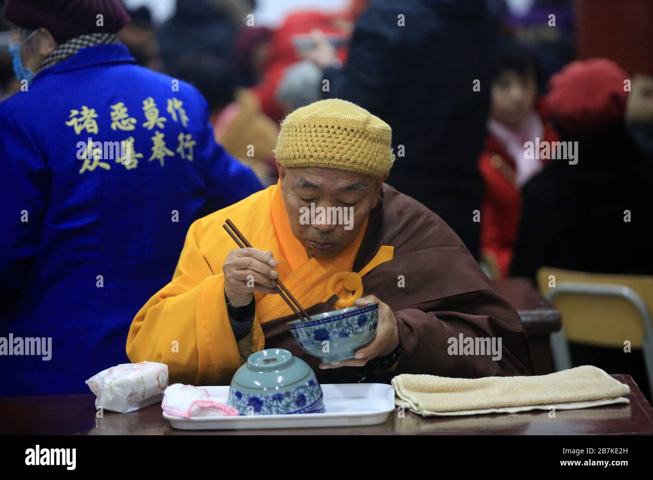 Citizens eat Laba congee, also called Eight Treasure Congee in English ...