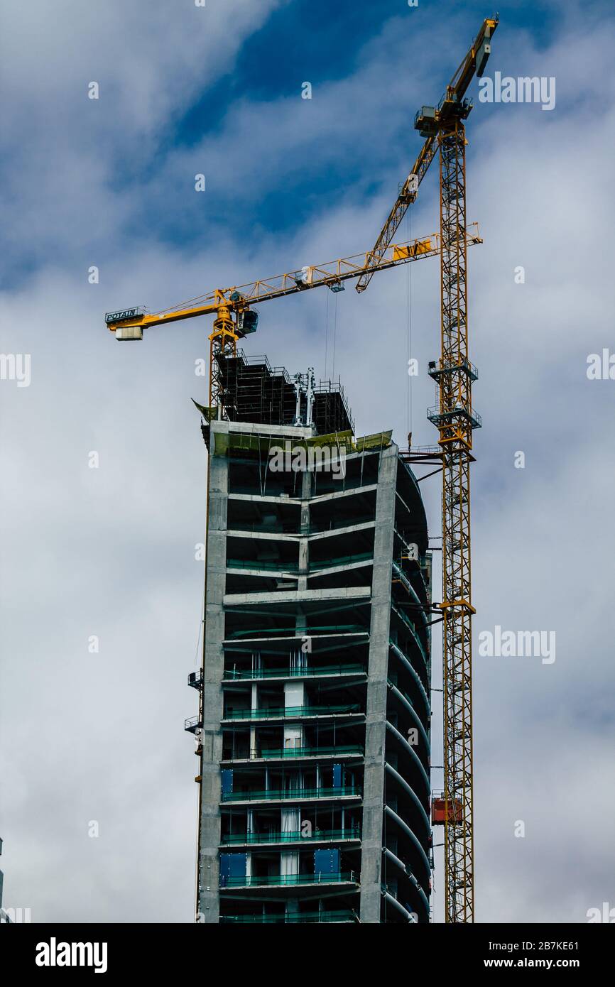 Limassol Cyprus March 16, 2020 View of a new building in construction ...