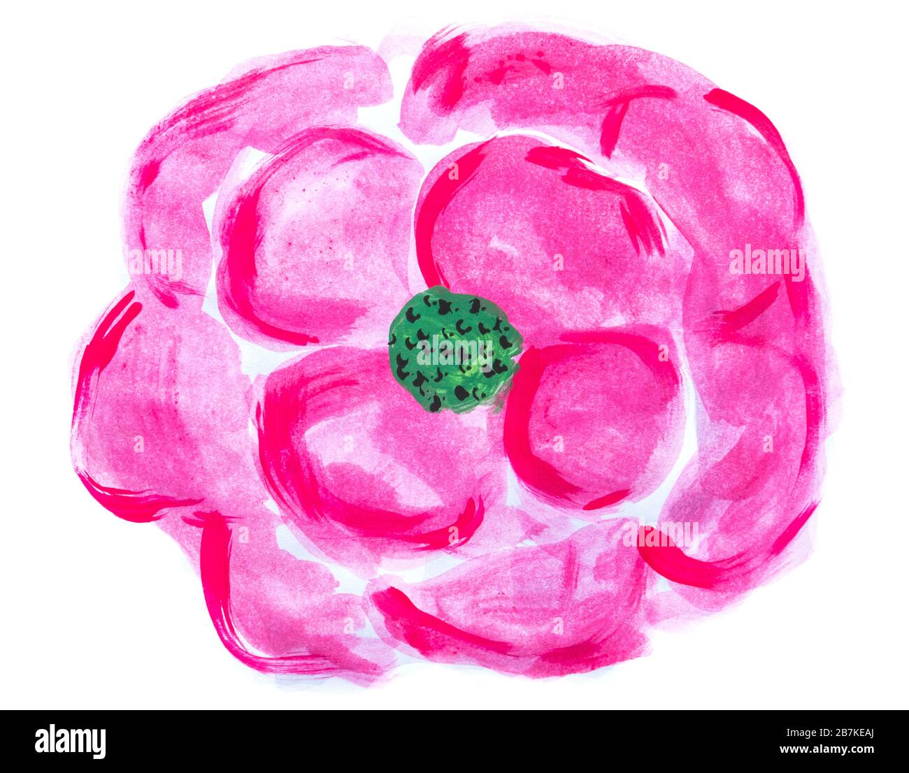 Drawing a flower with gouache Stock Photo - Alamy