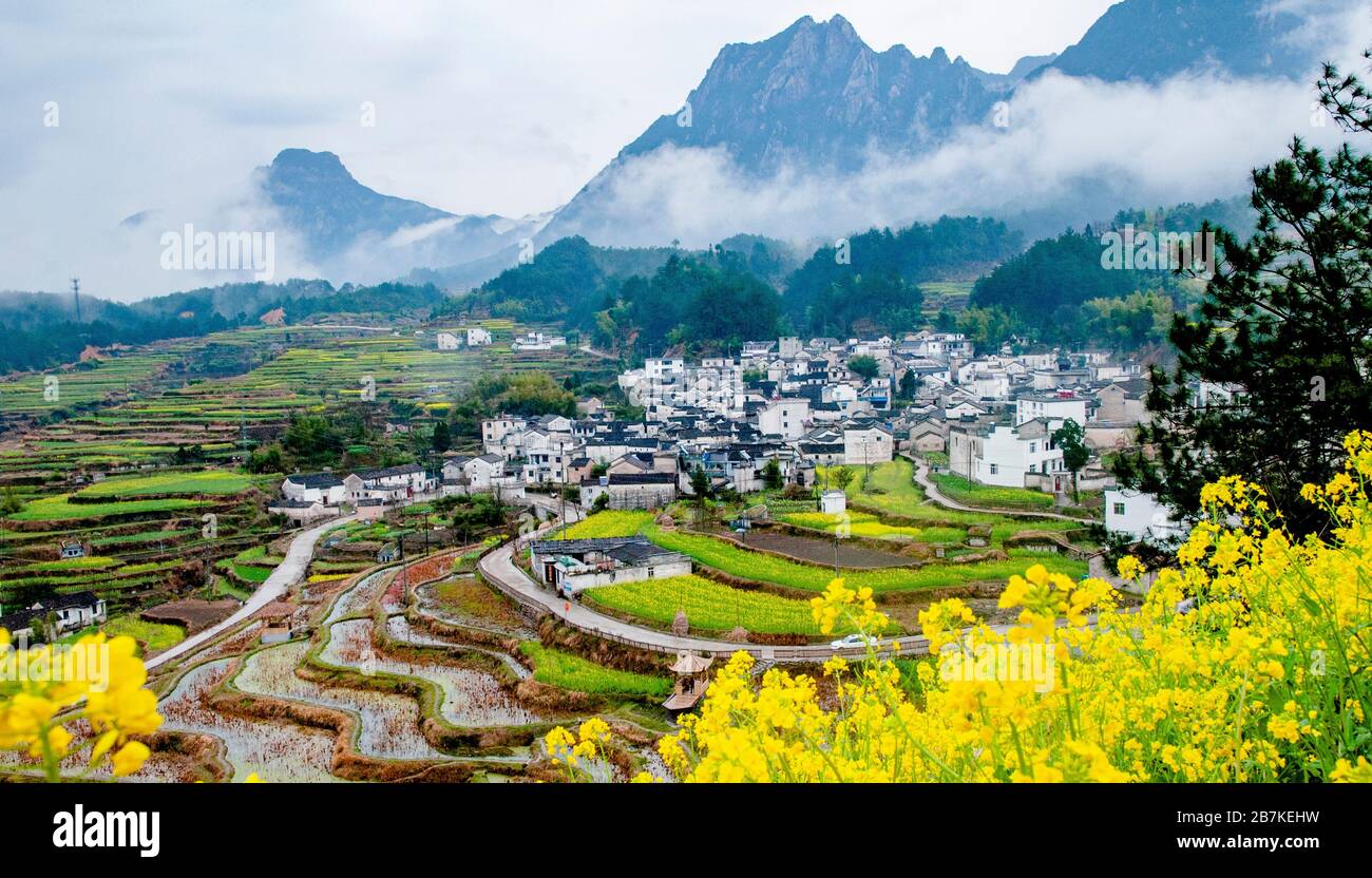 --File--View of the terraces in Shangcun Village in Xuancheng city ...