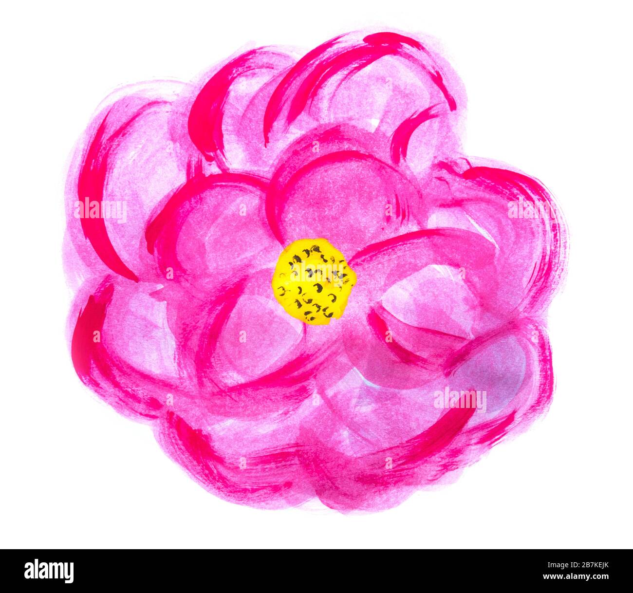 Drawing a flower with gouache Stock Photo - Alamy