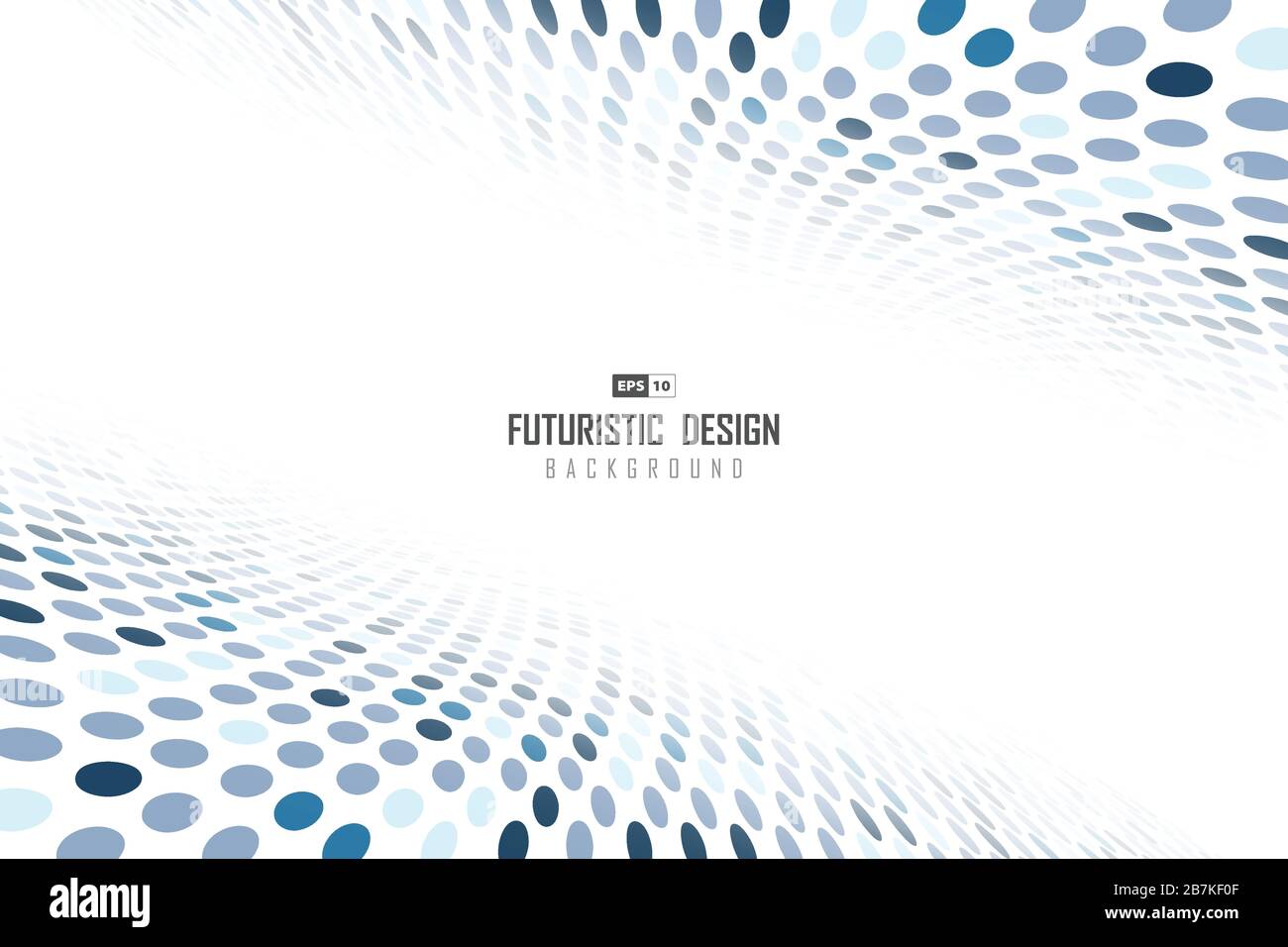 Abstract blue dot color level pattern of halftone design cover ...