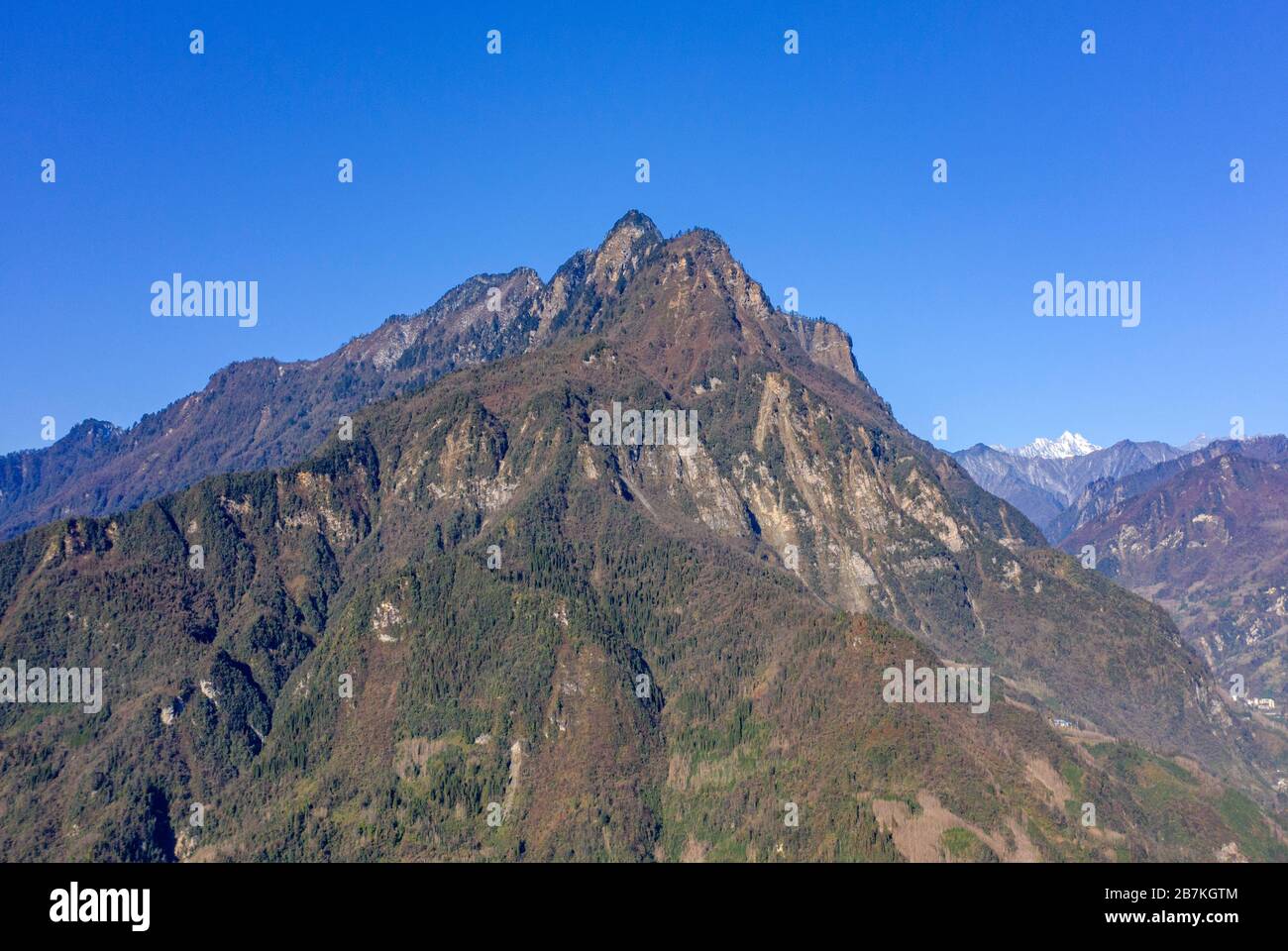 --FILE--An aerial view of Sanjiang town, a small town hidden among ...