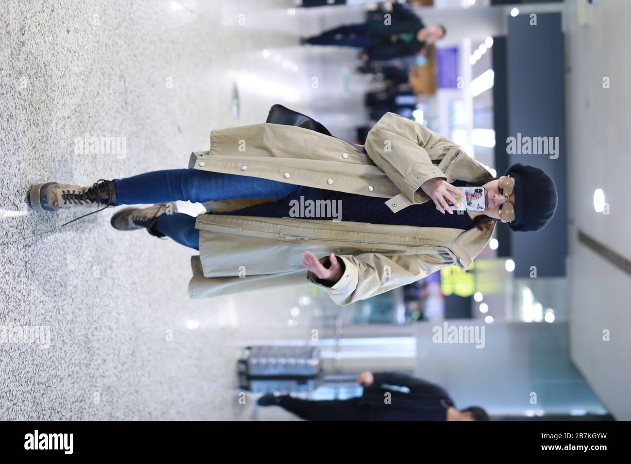 --File--In this undated photo, Chinese actress Hai Qing arrives at a ...