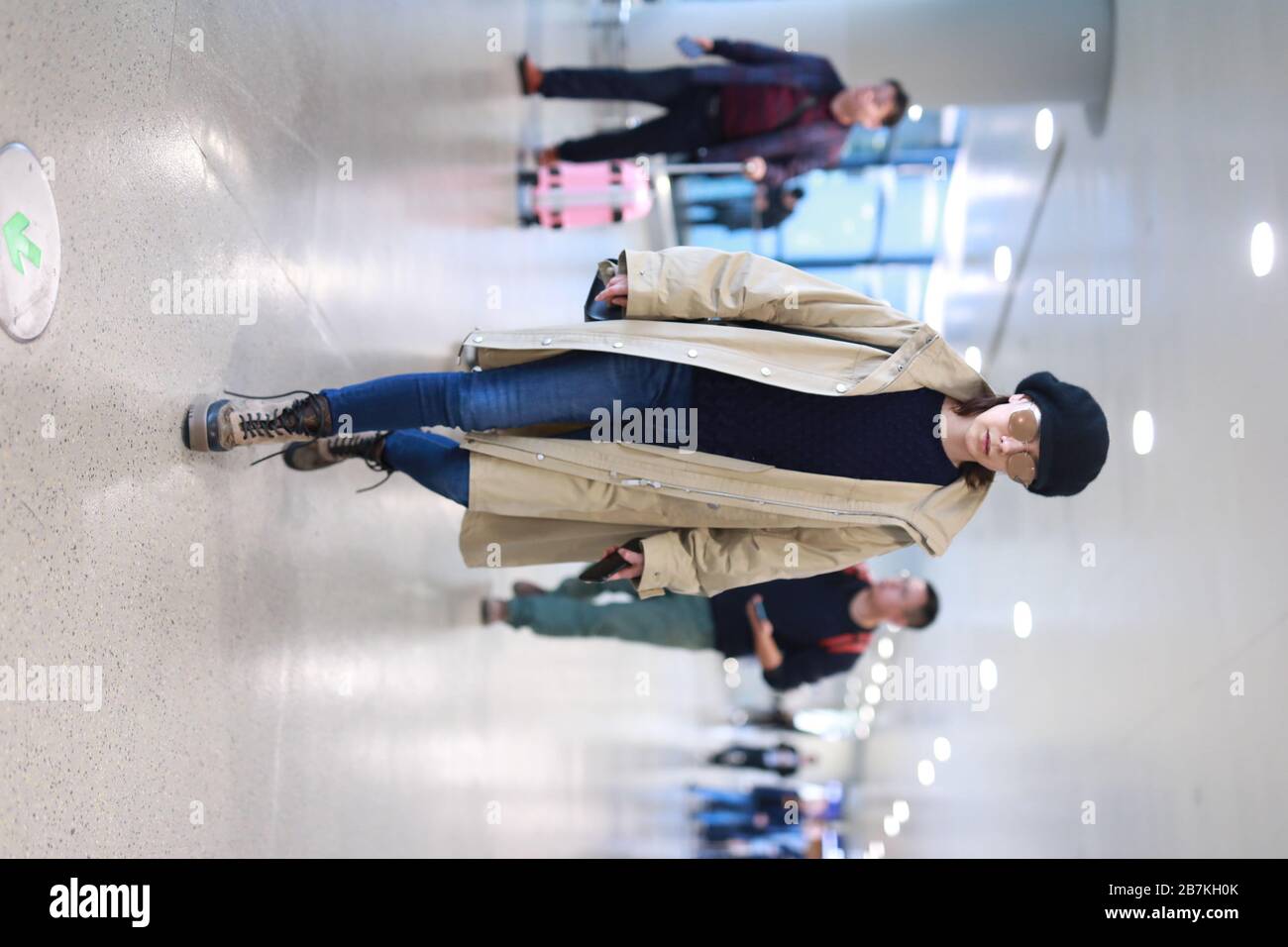 --File--In this undated photo, Chinese actress Hai Qing arrives at a ...