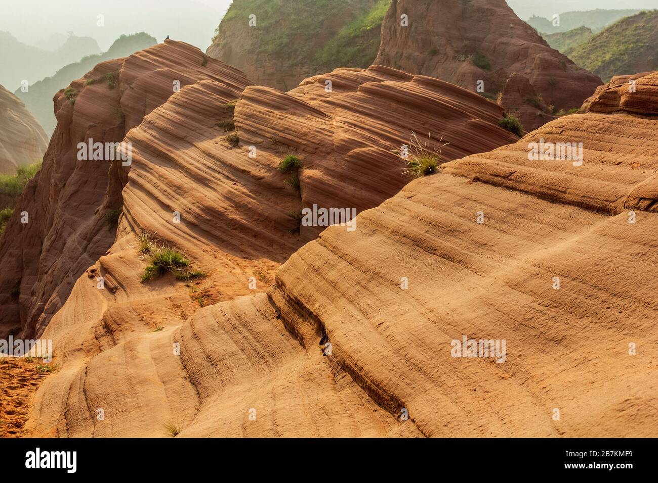 --FILE--Astonishing Danxia landform, which is consist of a red bed ...