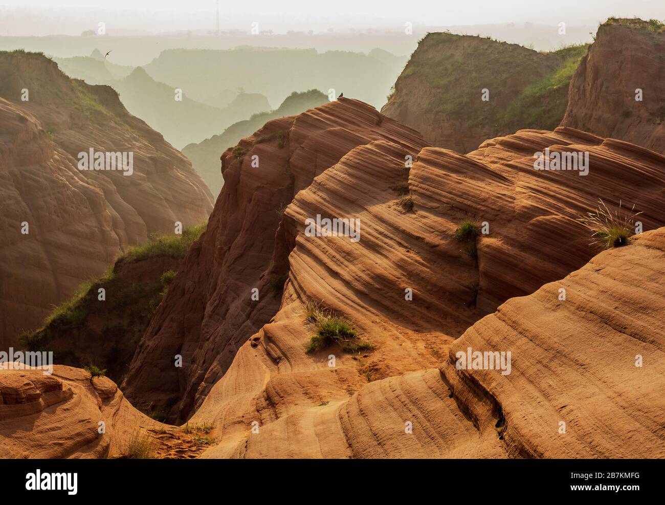 --FILE--Astonishing Danxia landform, which is consist of a red bed ...
