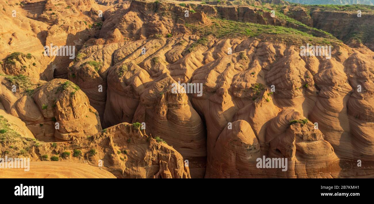 --FILE--Astonishing Danxia landform, which is consist of a red bed ...