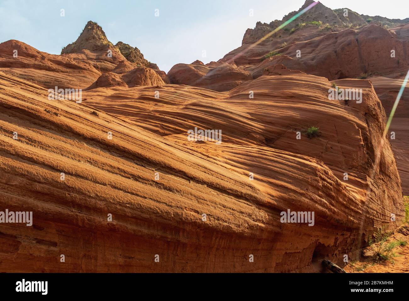 --FILE--Astonishing Danxia landform, which is consist of a red bed ...