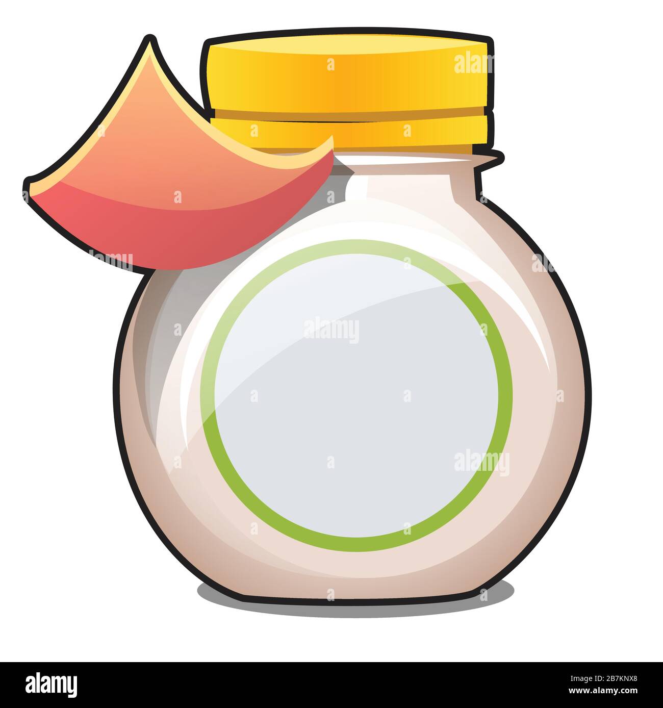 Plastic jar with a blank label isolated on white background. Vector ...