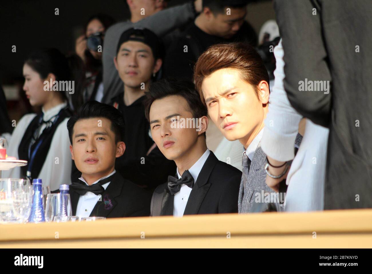 --FILE--Chinese actor Sun Yizhou, also known as Sean Sun, left, shows ...