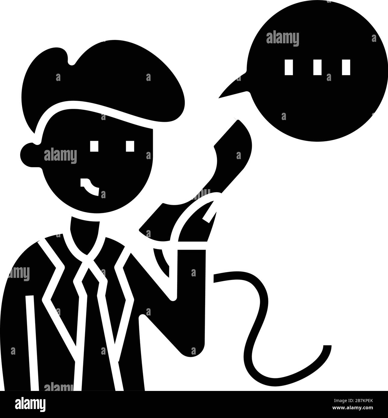 Telephone conversation black icon, concept illustration, vector flat ...