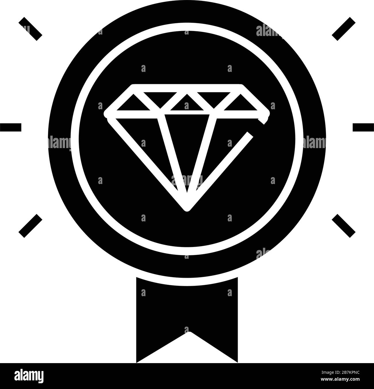 Valuable mark black icon, concept illustration, vector flat symbol ...