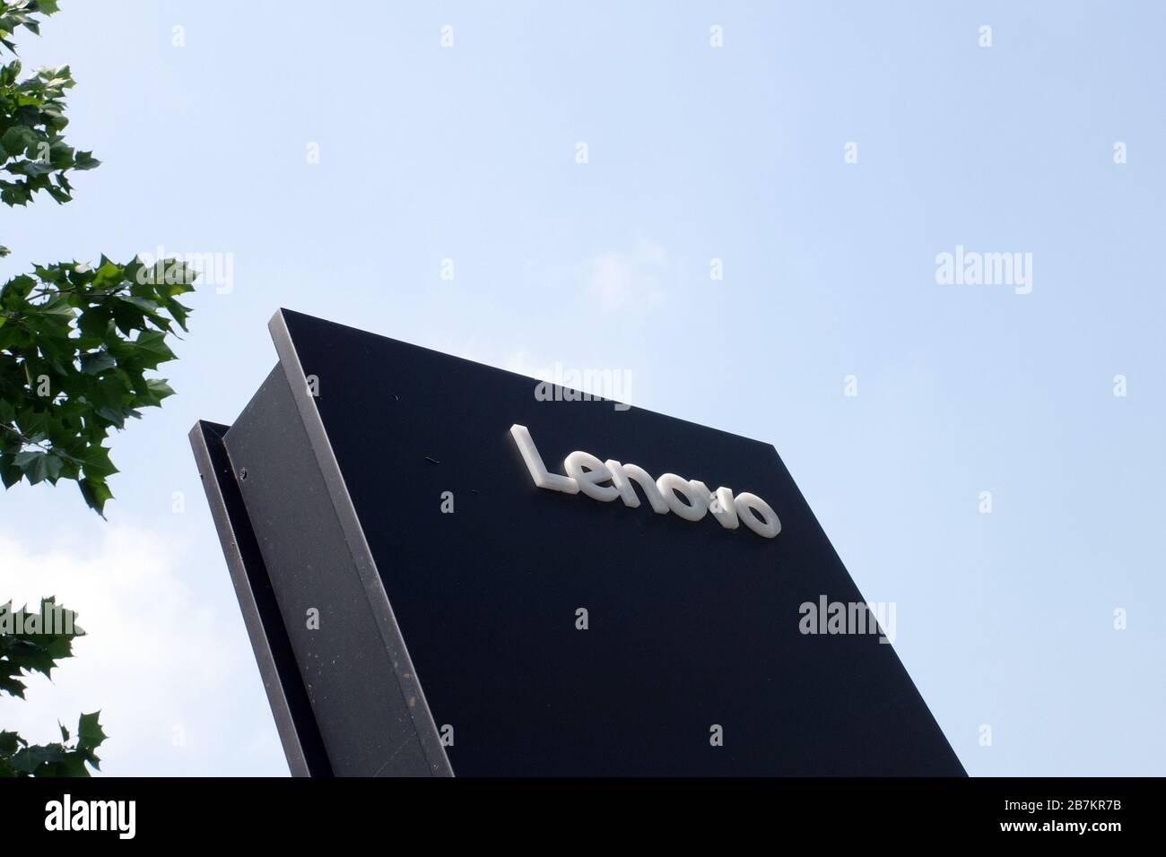 --FILE--The façade of headquarter of Lenovo, a Chinese multinational ...