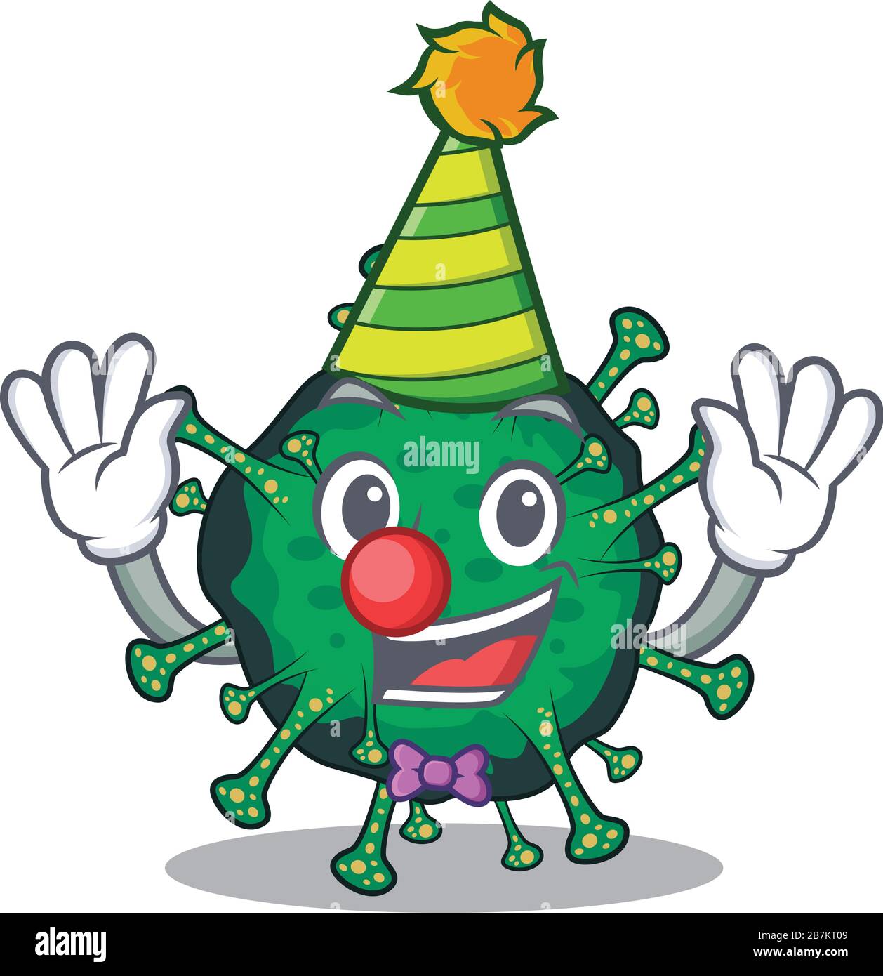 Cute and Funny Clown bat coronavirus cartoon character mascot style ...