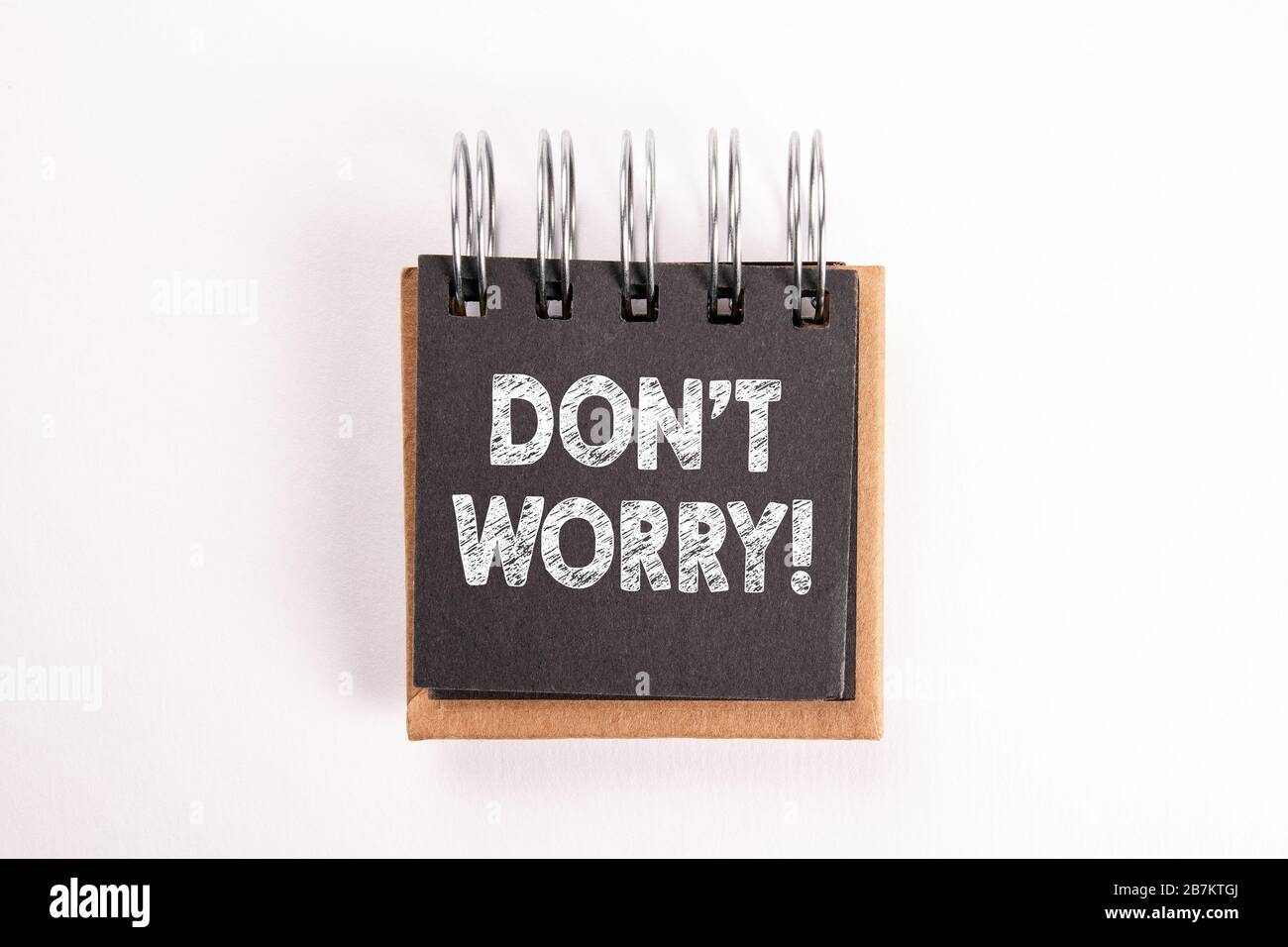 Don't Worry. Panic, stress, anxiety and worry concept. Notepad on a ...