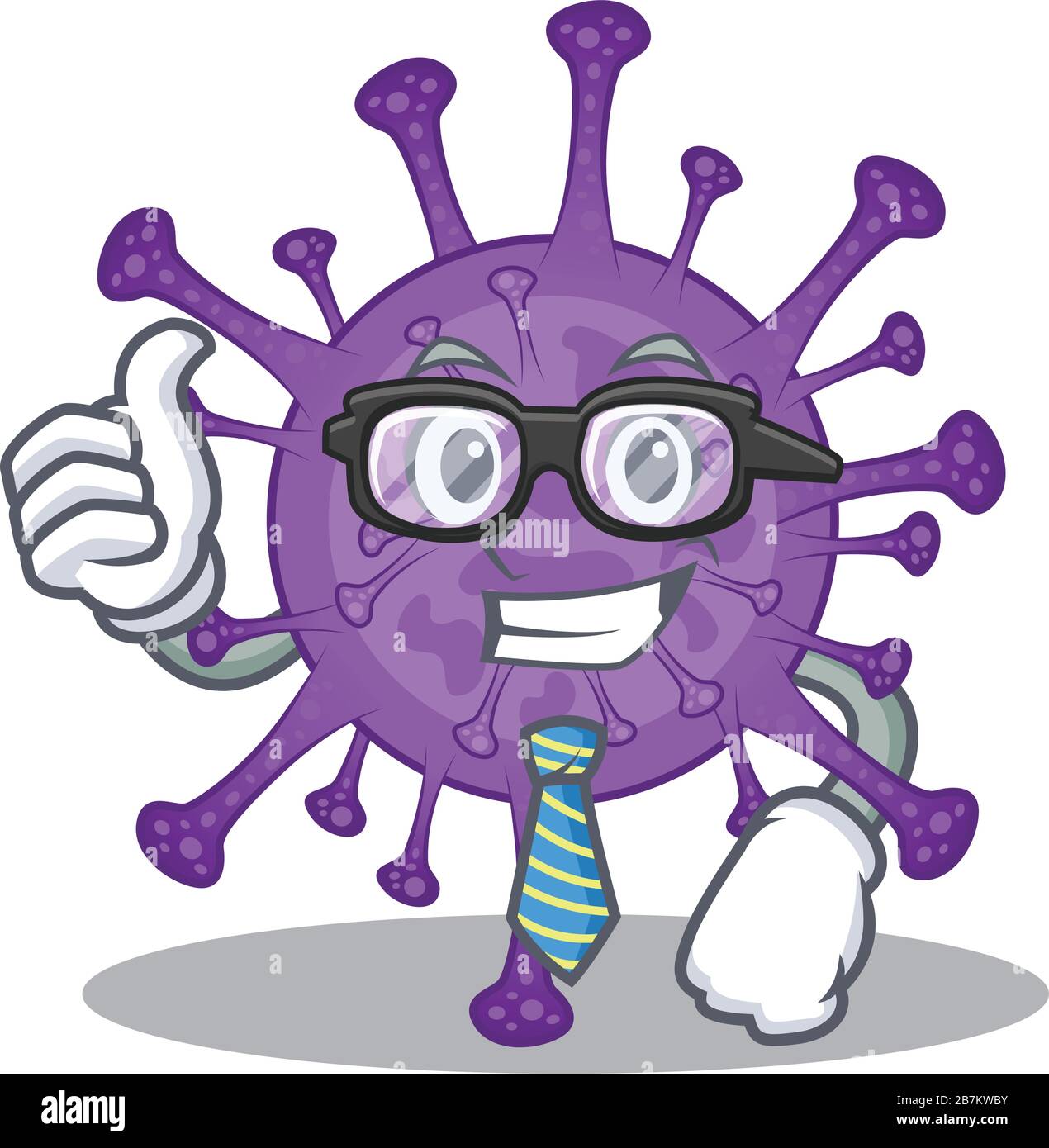Bovine coronavirus Businessman cartoon character with glasses and tie ...