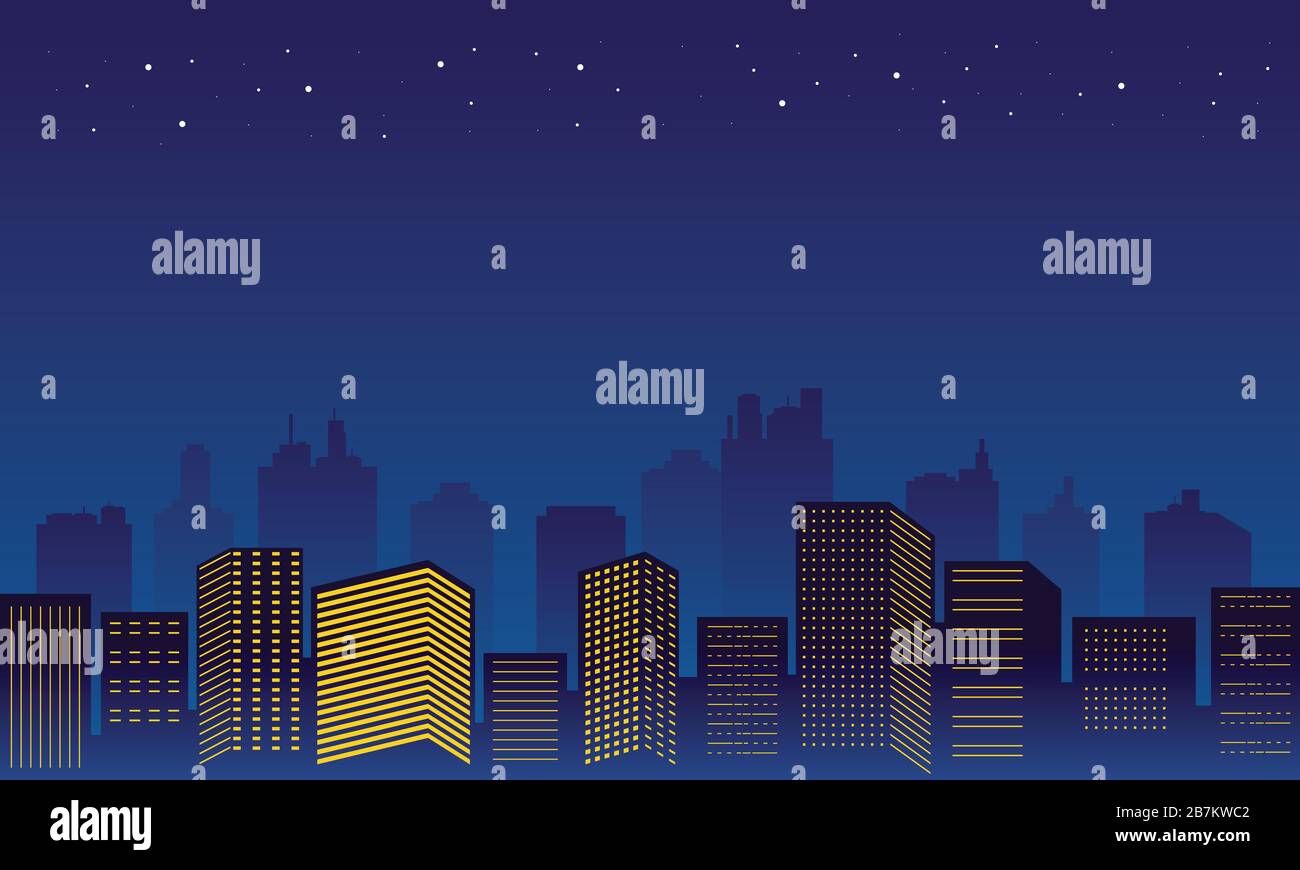 Night office windows Stock Vector Images - Alamy
