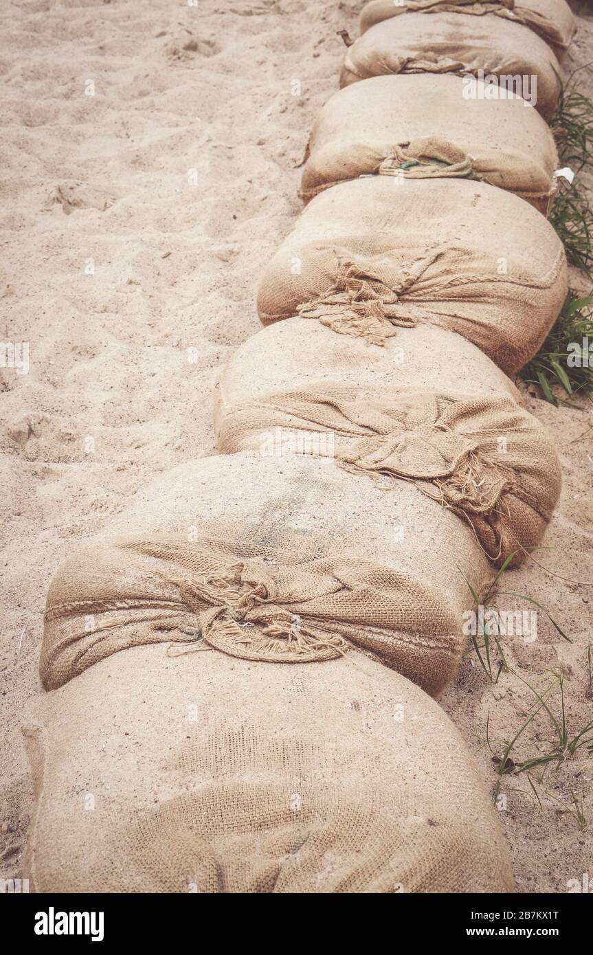 Bulk yellow bags of sand hi-res stock photography and images - Alamy
