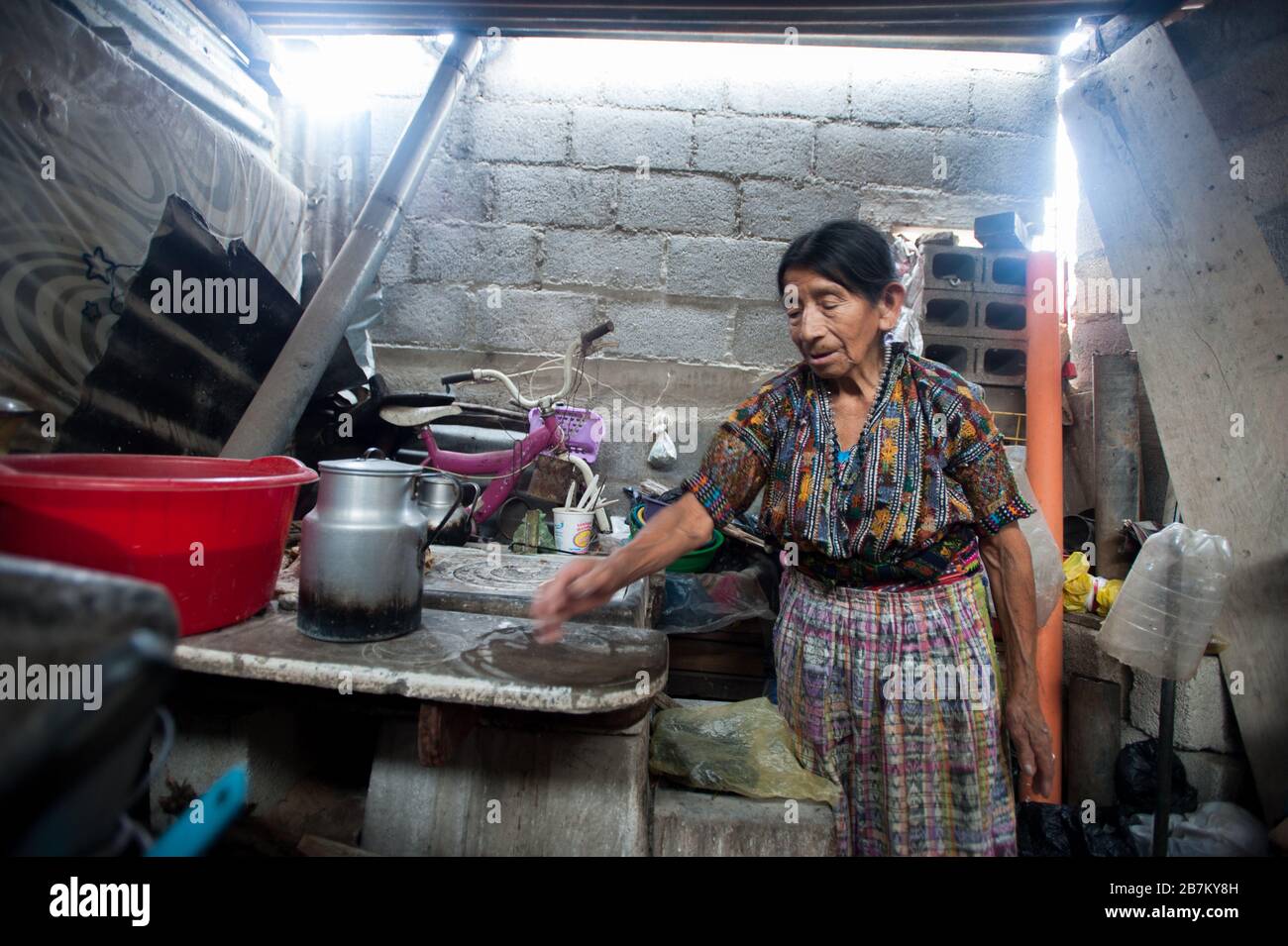 A maya indigenous woman in San Jorge La Laguna, Solola, Guatemala Stock ...