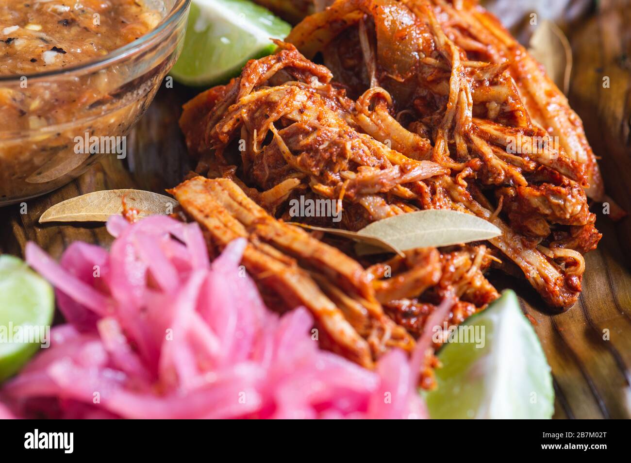 Cochinita Pibil, Mexican pit-roasted pork dish from Yucatan peninsula ...