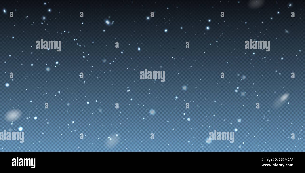 Falling winter christmas realistic snow on transparent background ...