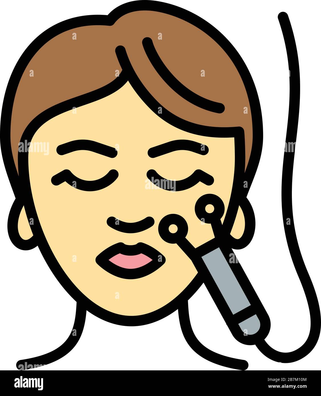 Electric lifting facial icon. Outline electric lifting facial vector ...