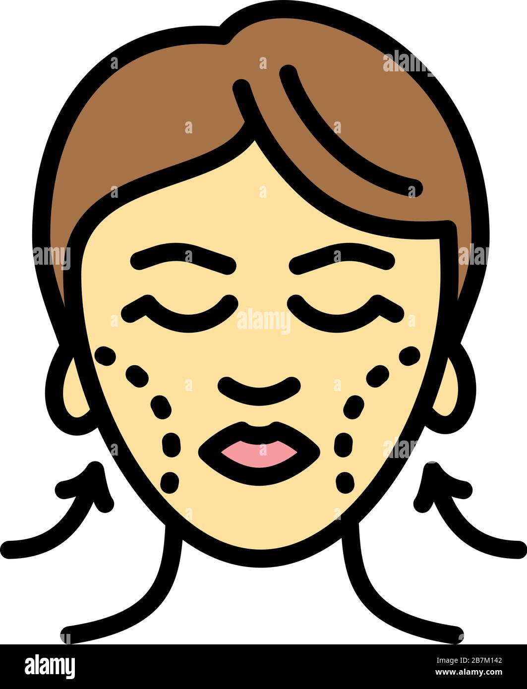 Chin face correction icon. Outline chin face correction vector icon for ...