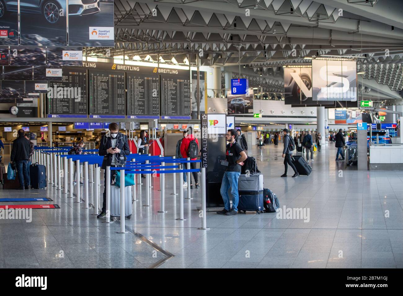 Counter hall Terminal B Frankfurt Airport, counter halls, on March 16 ...