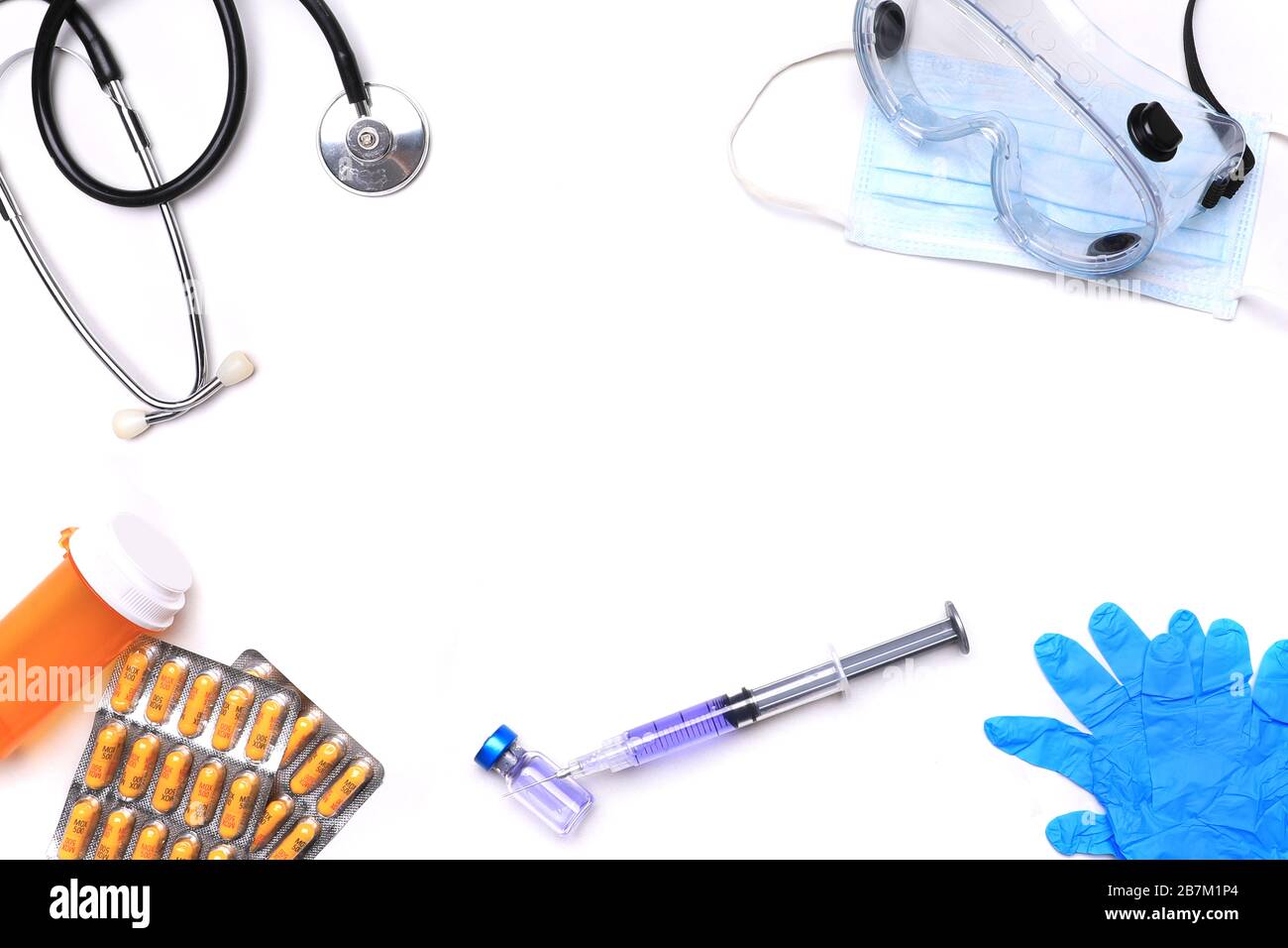 Health and Safety Care Product Background on White Stock Photo - Alamy
