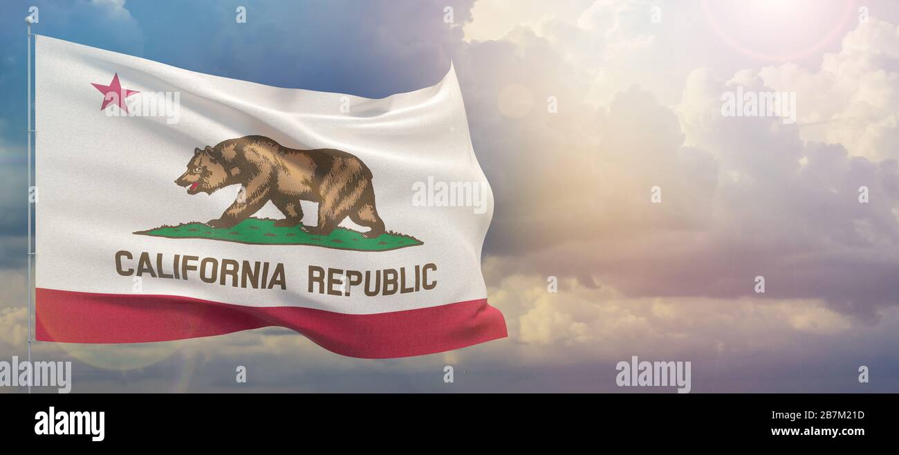California flag in wind detailed hi-res stock photography and images ...