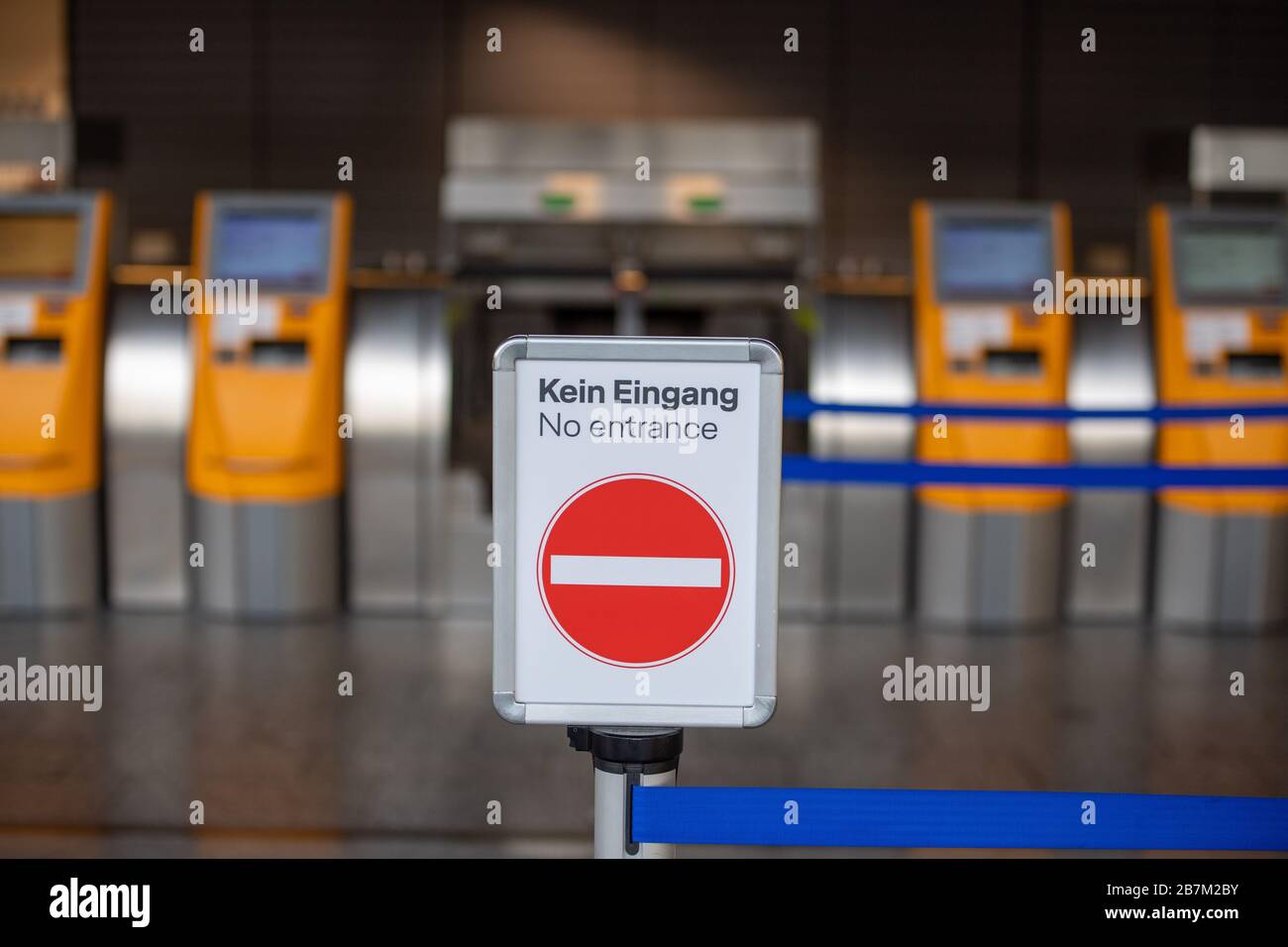 Lufthansa Chek in switch with passage prohibited sign, feature, general ...