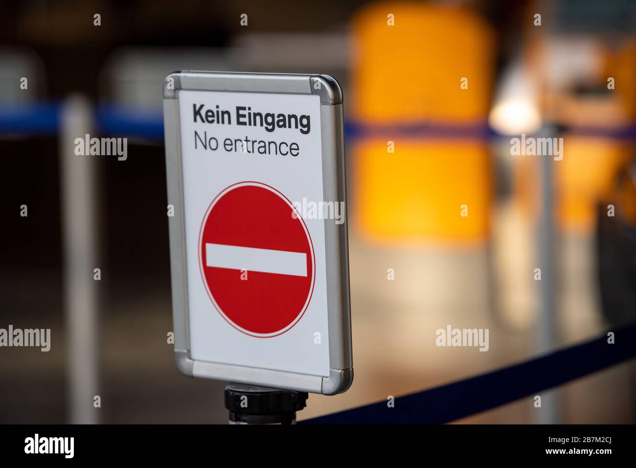 Lufthansa Chek in switch with passage prohibited sign, feature, general ...