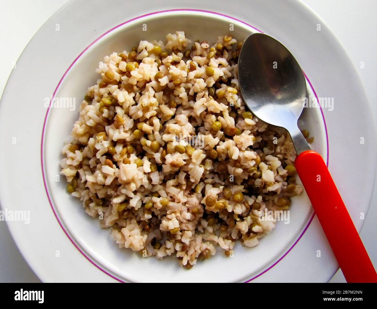 Cooked Lentils with Rice Stock Photo - Alamy