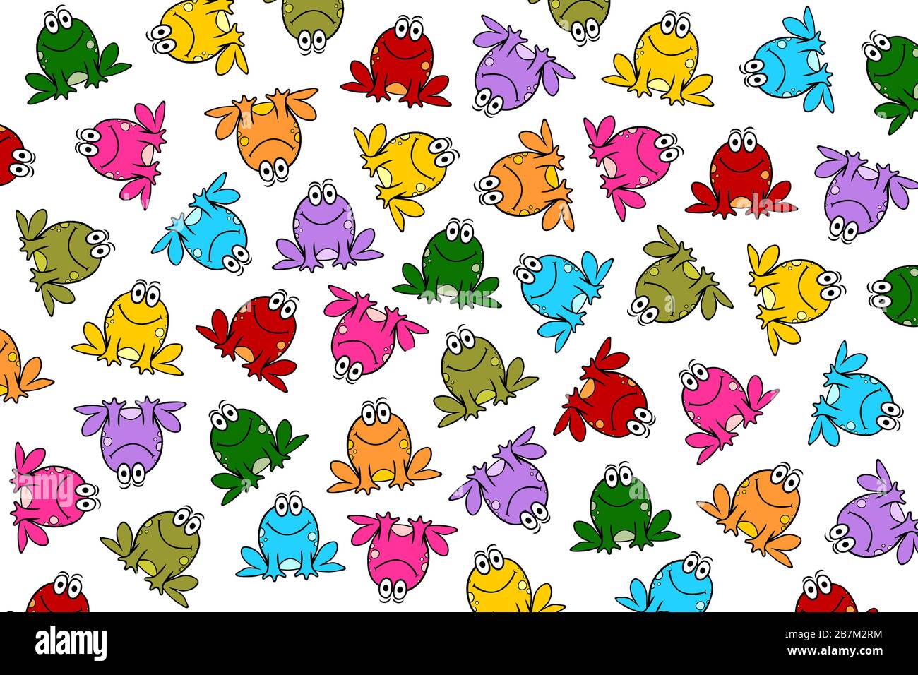 Cartoon colorful frogs over white background Stock Photo - Alamy