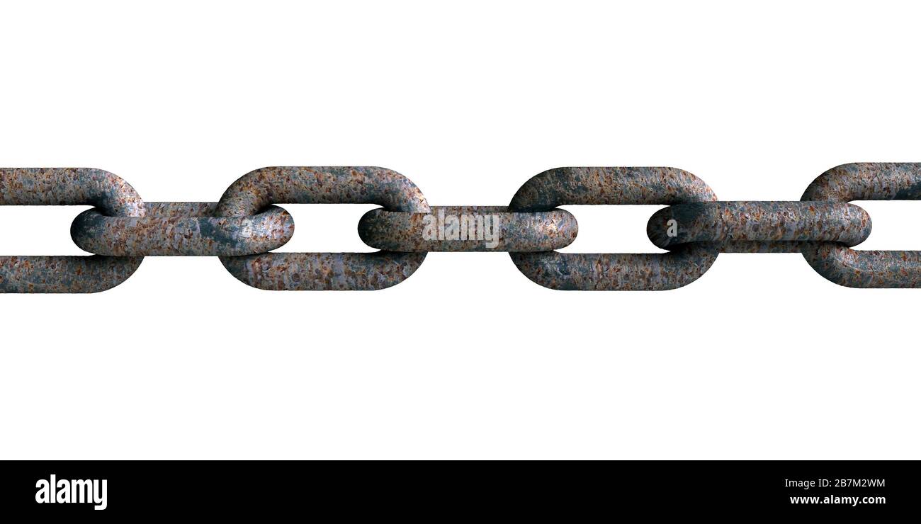 3d render of rusty chains isolated over white background Stock Photo ...