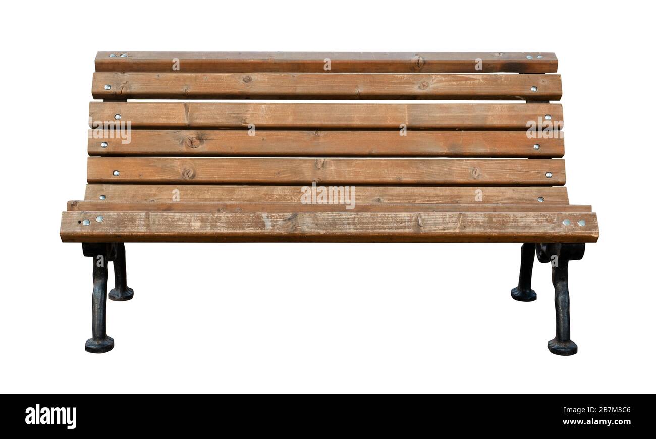 Wooden bench isolated over white background Stock Photo - Alamy