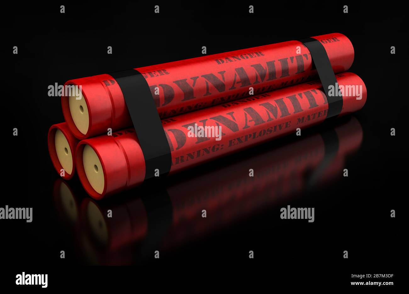 3d render of dynamite sticks on black background Stock Photo - Alamy