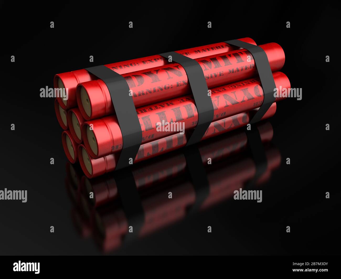 3d render of dynamite sticks on black background Stock Photo - Alamy