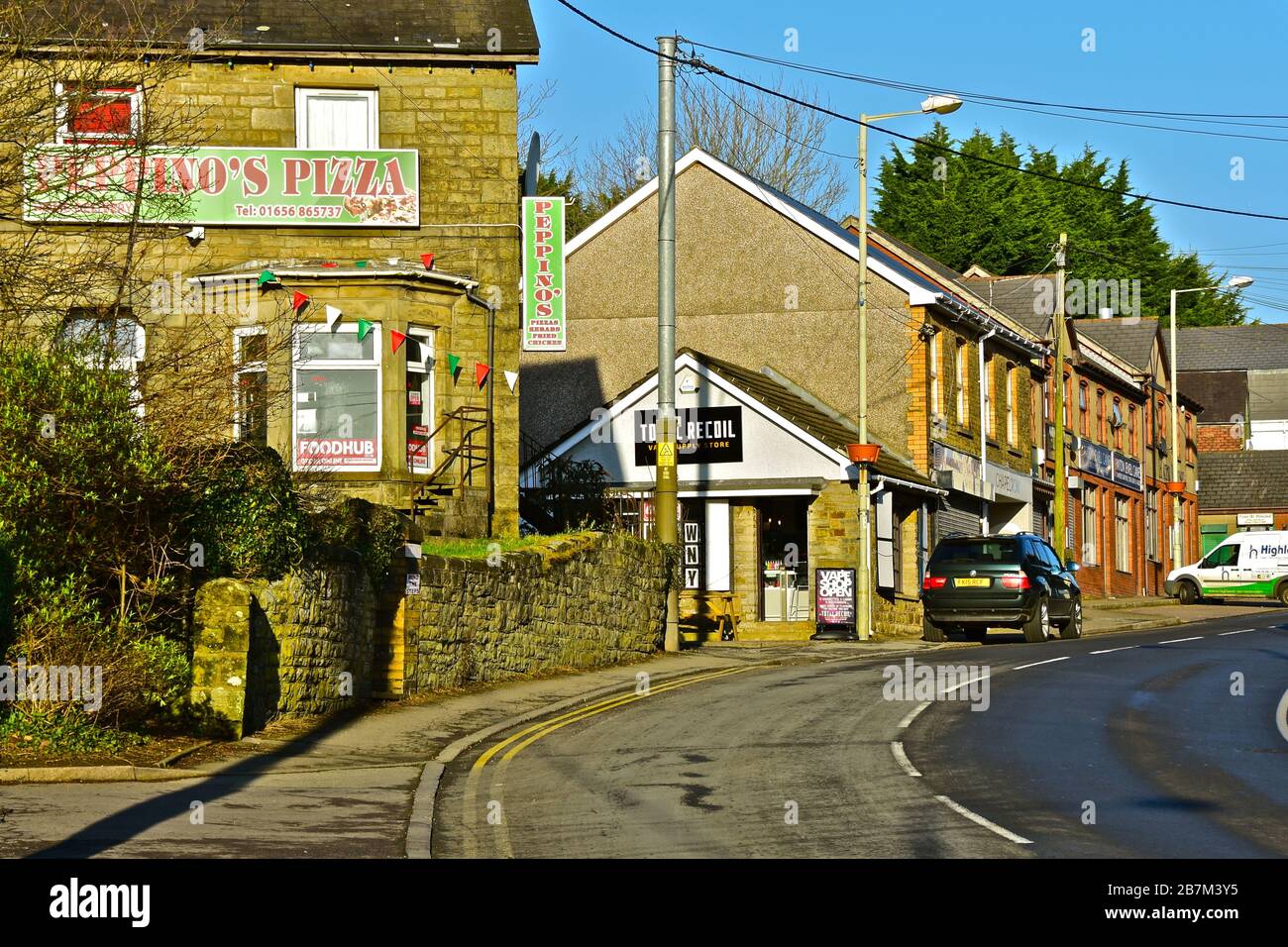 A view up Penybont Road, the main shopping road running through Pencoed ...